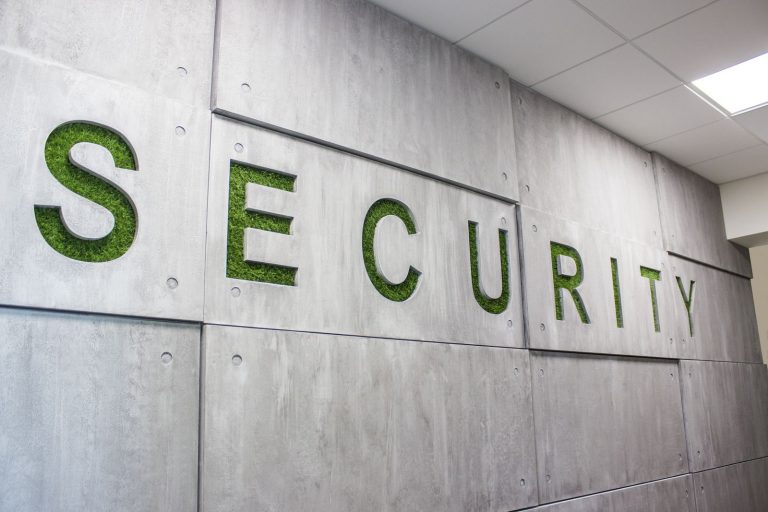 Wooden security sign with artificial grass | Front Signs