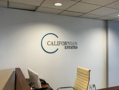 Ultraboard office sign for Californian Estates | Front Signs