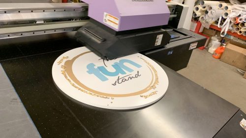 Round PVC signage direct printing process | Front Signs