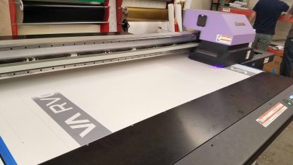 Direct printing process on a large PVC sheet | Front Signs