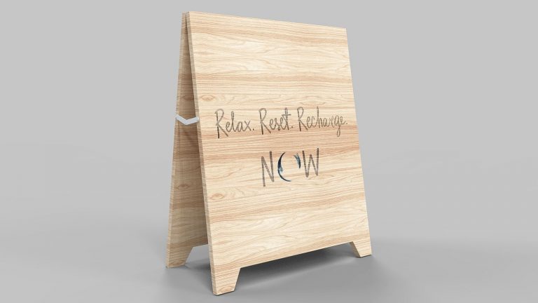 Wooden A-frame sign 3D modeling & rendering | Front Signs