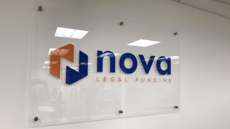 Nova Legal Funding office nameplate sign | Front Signs