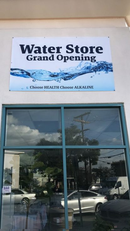 Water Store | Grand opening vinyl banner | Front Signs