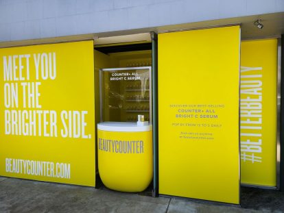 Beautycounter custom window decals and vinyl lettering | Front Signs