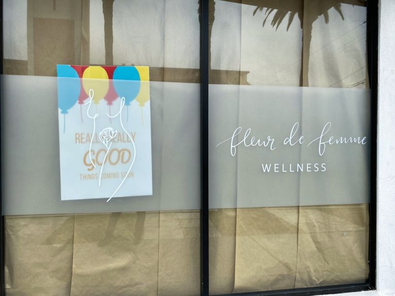 Fleur De Femme Wellness frosted window decal | Front Signs