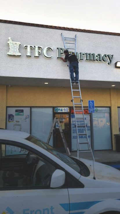 TFC Pharmacy storefront illuminated letters | Front Signs