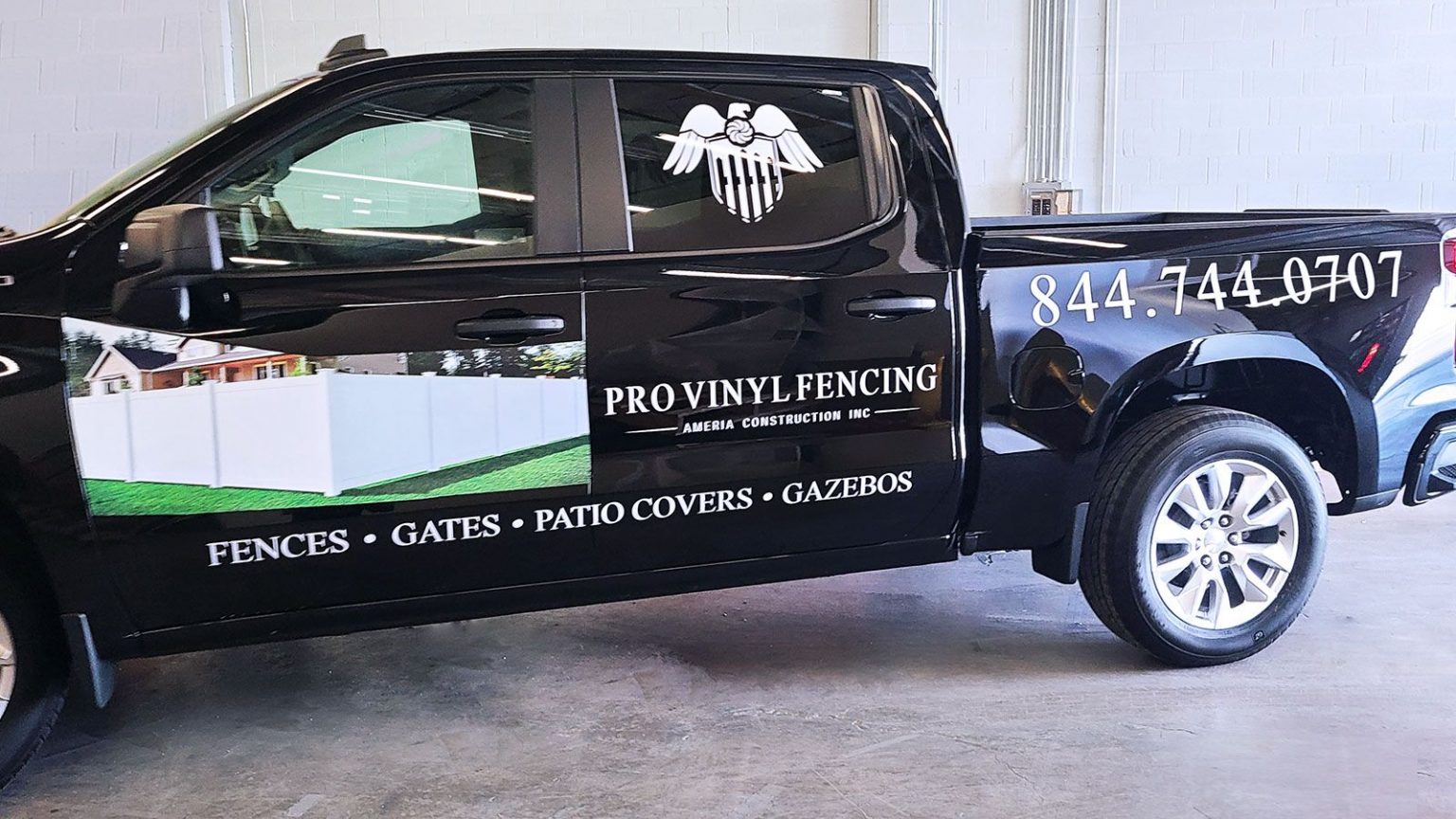 Pro Vinyl Fencing company vehicle decals | Front Signs