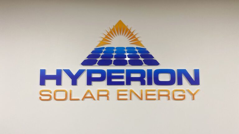 Hyperion Solar Energy office interior 3D letters | Front Signs