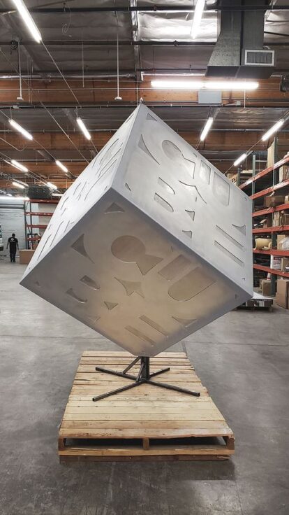 The Cube ice and entertainment center sign making process | Front Signs