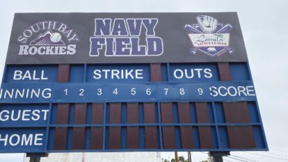 Navy Field baseball scoreboard pylon sign | Front Signs