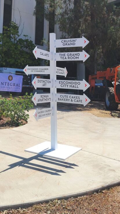 Free standing directional sign with removable faces | Front Signs