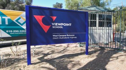 Viewpoint School outdoor free standing sign | Front Signs