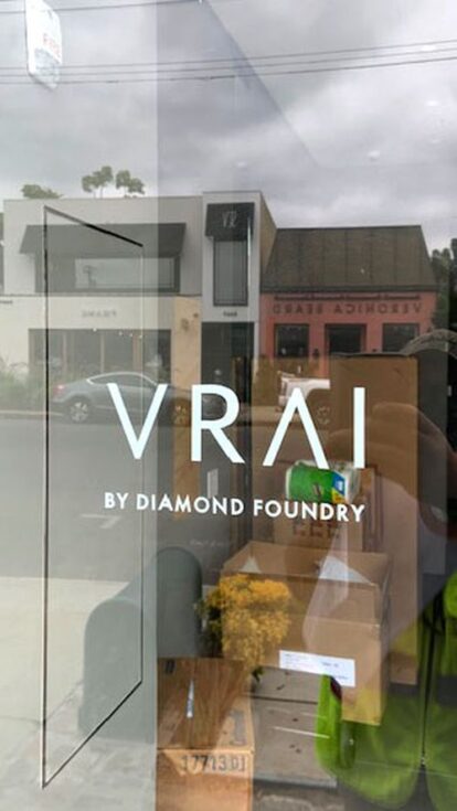 Vrai by Diamond Foundry custom vinyl lettering | Front Signs