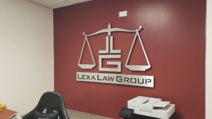 Lexa Law Group brushed aluminum 3D signage | Front Signs