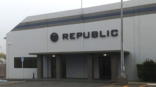 Republic outdoor branding with 3D letters | Front Signs