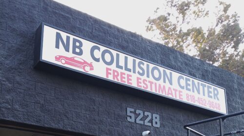 No Collision Center outdoor light box sign | Front Signs