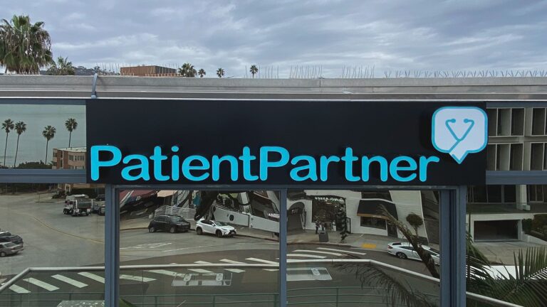 Patient Partner channel letters on the building | Front Signs