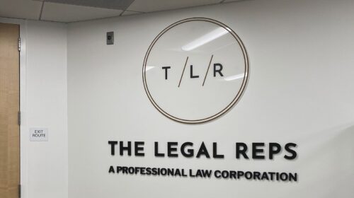 The Legal Reps office interior acrylic sign | Front Signs