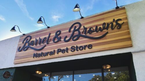 Barrel & Brown's storefront aluminum 3D letters | Front Signs