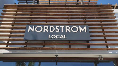 Nordstrom custom outdoor push through sign | Front Signs