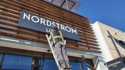 Nordstrom outdoor building signage installation | Front Signs