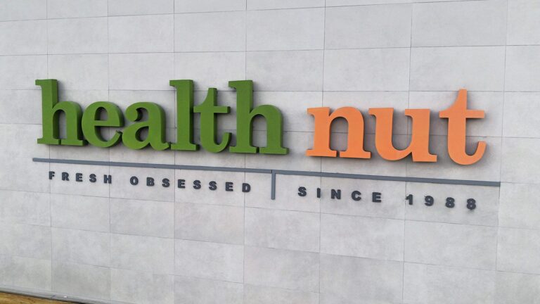 Health Nut storefront 3D and channel letters | Front Signs