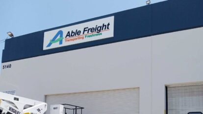 Able Freight high rise sign made of aluminum and PVC | Front Signs