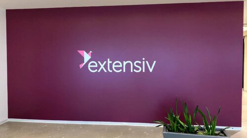Extensiv branding wall decal made of vinyl | Front Signs
