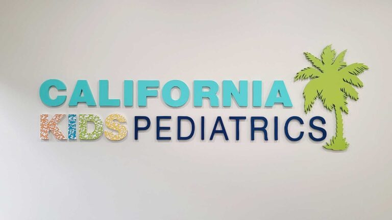 California Kids Pediatrics acrylic signage | Front Signs