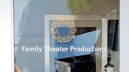 Family Theater Productions window decals | Front Signs