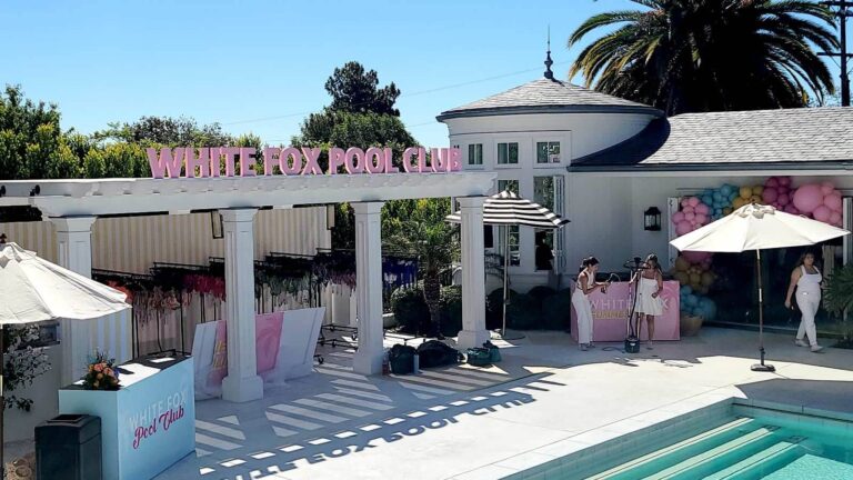 White Fox Pool Club outdoor event signage | Front Signs