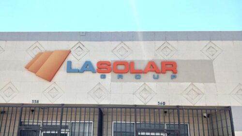 LA Solar Group outdoor sign installation | Front Signs