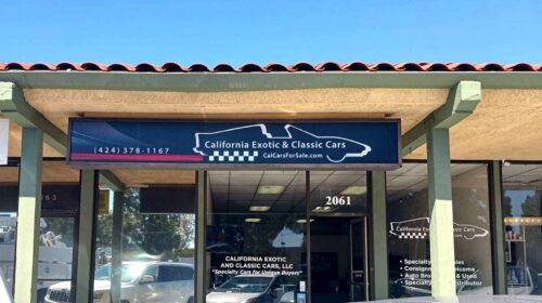 California Exotic & Classic Cars light box sign replacement | Front Signs