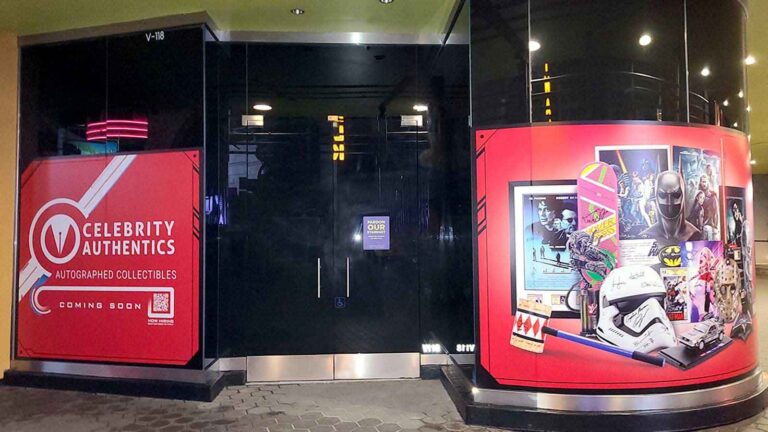 Celebrity Authentics window decals made of opaque vinyl | Front Signs