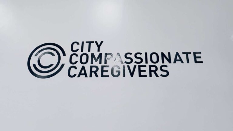 City Compassionate Caregivers vinyl lettering made of vinyl | Front Signs