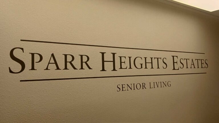 Sparr Heights Estates Senior Living lobby sign | Front Signs
