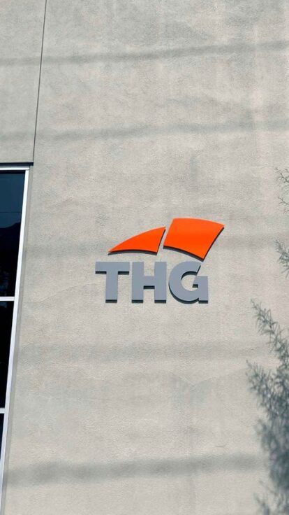 THG Creative bold logo sign with 3D letters | Front Signs