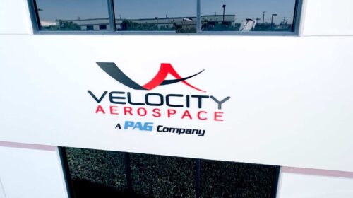 Velocity Aerospace building sign for the facade decoration | Front Signs