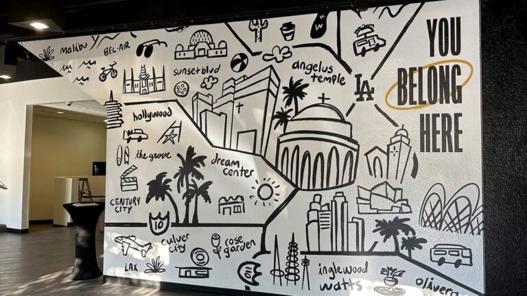 Dream Center lobby sign made of opaque vinyl | Front Signs