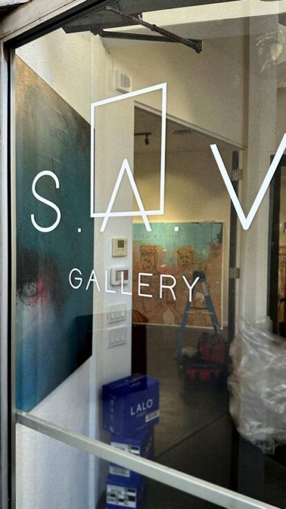 SAV Gallery vinyl lettering for storefront branding | Front Signs