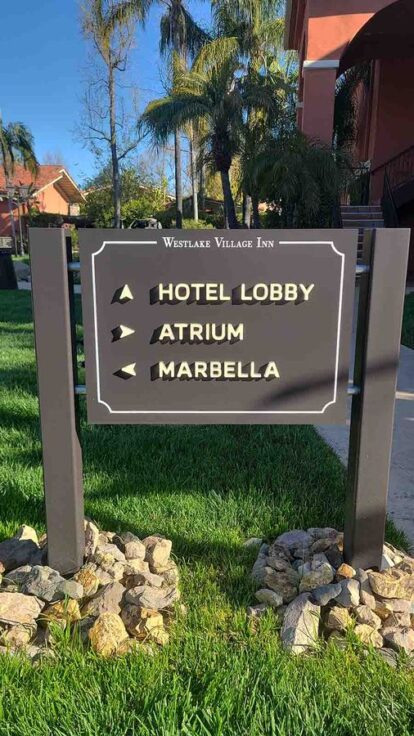 Westlake Village Inn outdoor sign for directional purposes | Front Signs