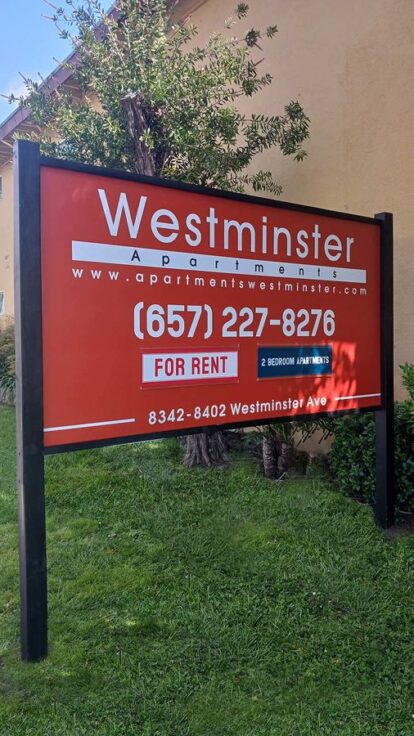 Moss & Company Property Management real estate sign for ads | Front Signs