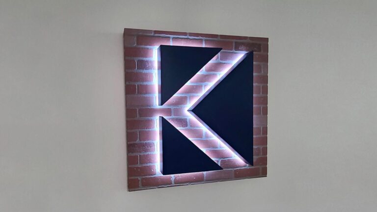 LED backlit logo sign for interior branding | Front Signs