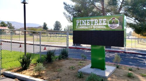 Pinetree Community School - freestanding aluminum sign | Front Signs