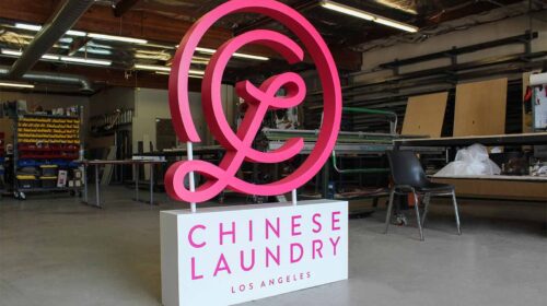 Painted 3 dimensional logo sign for Chinese Laundry | Front Signs