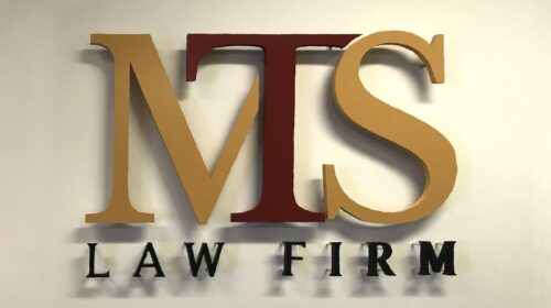 MTS Law Firm logo with painted aluminum 3D letters | Front Signs