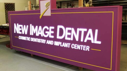 Push Thru Sign for a cosmetic dentistry clinic | Front Signs