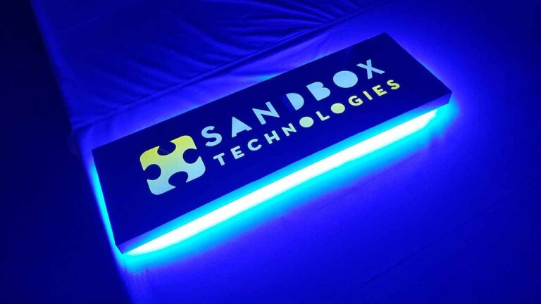 Backlit signage for Sand Box Technologies | Front Signs