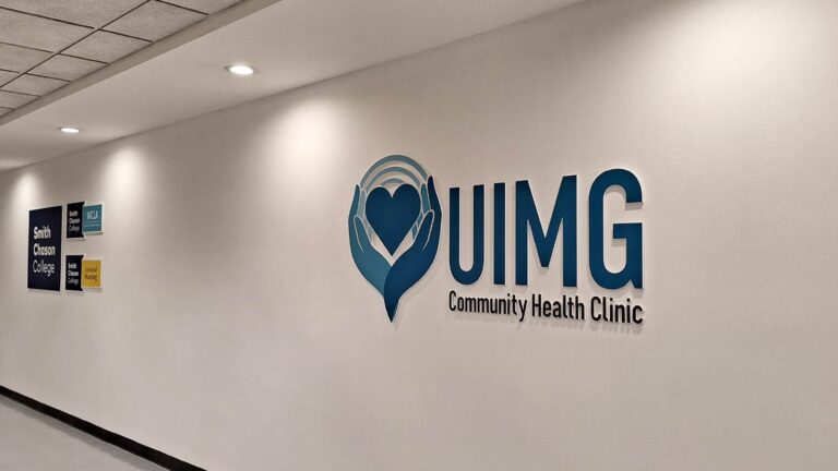 UIMG Community Health Clinic foam core sign for design | Front Signs