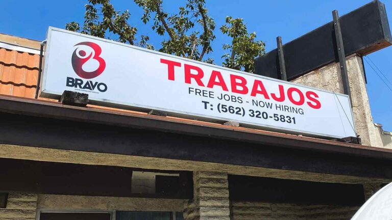 Bravo Staffing promotional light box sign | Front Signs